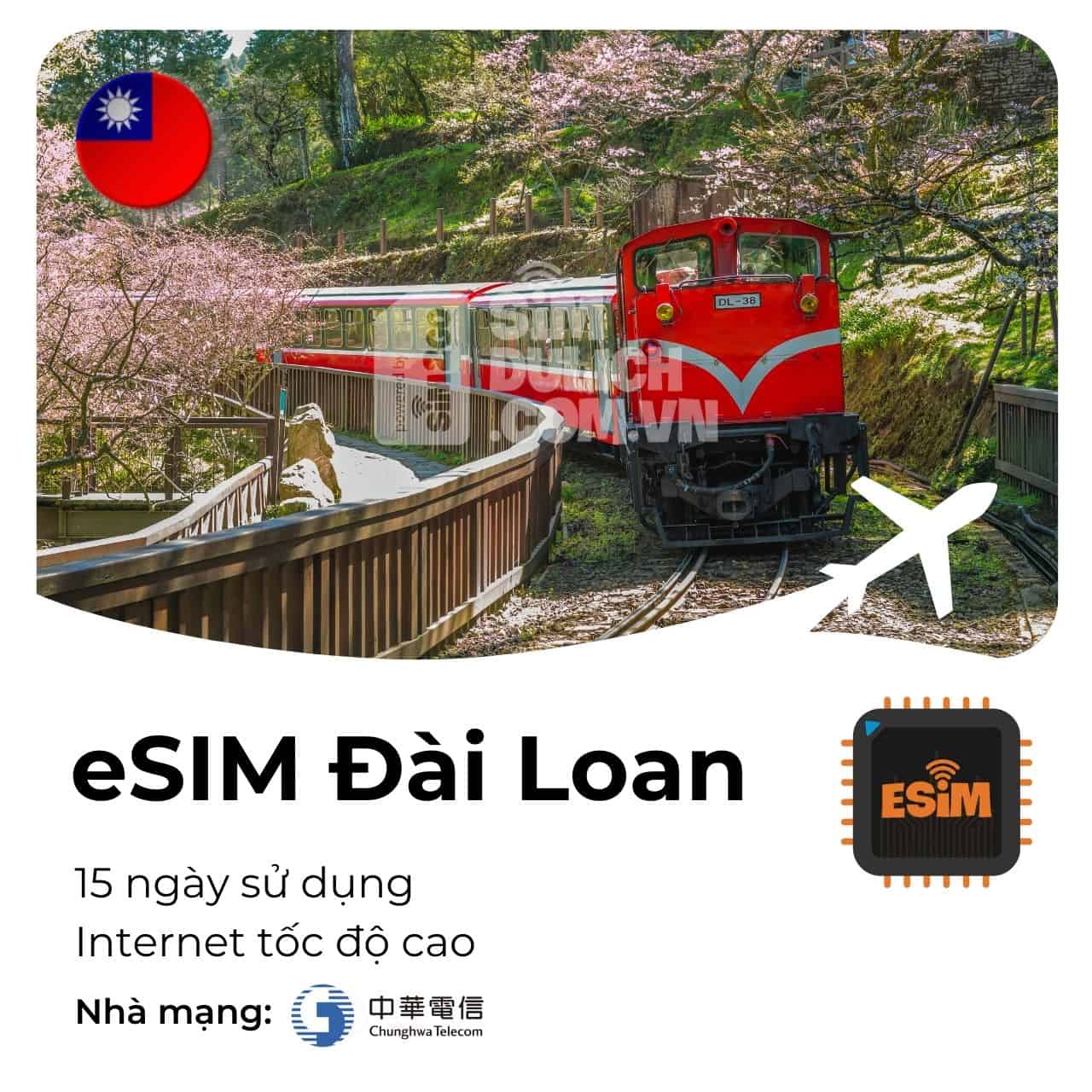 eSIM du lịch Đài Loan 15 ngày 5GB - 20GB data