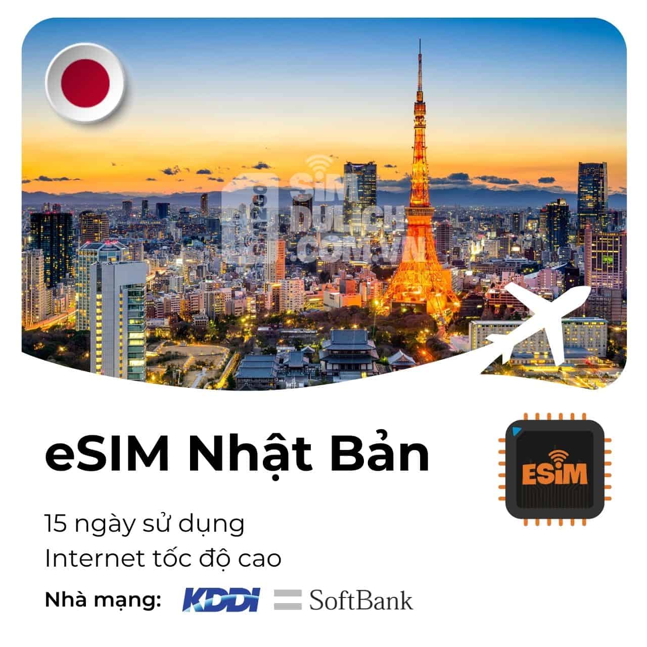 eSIM du lịch Nhật Bản 15 ngày 5GB - 20GB data