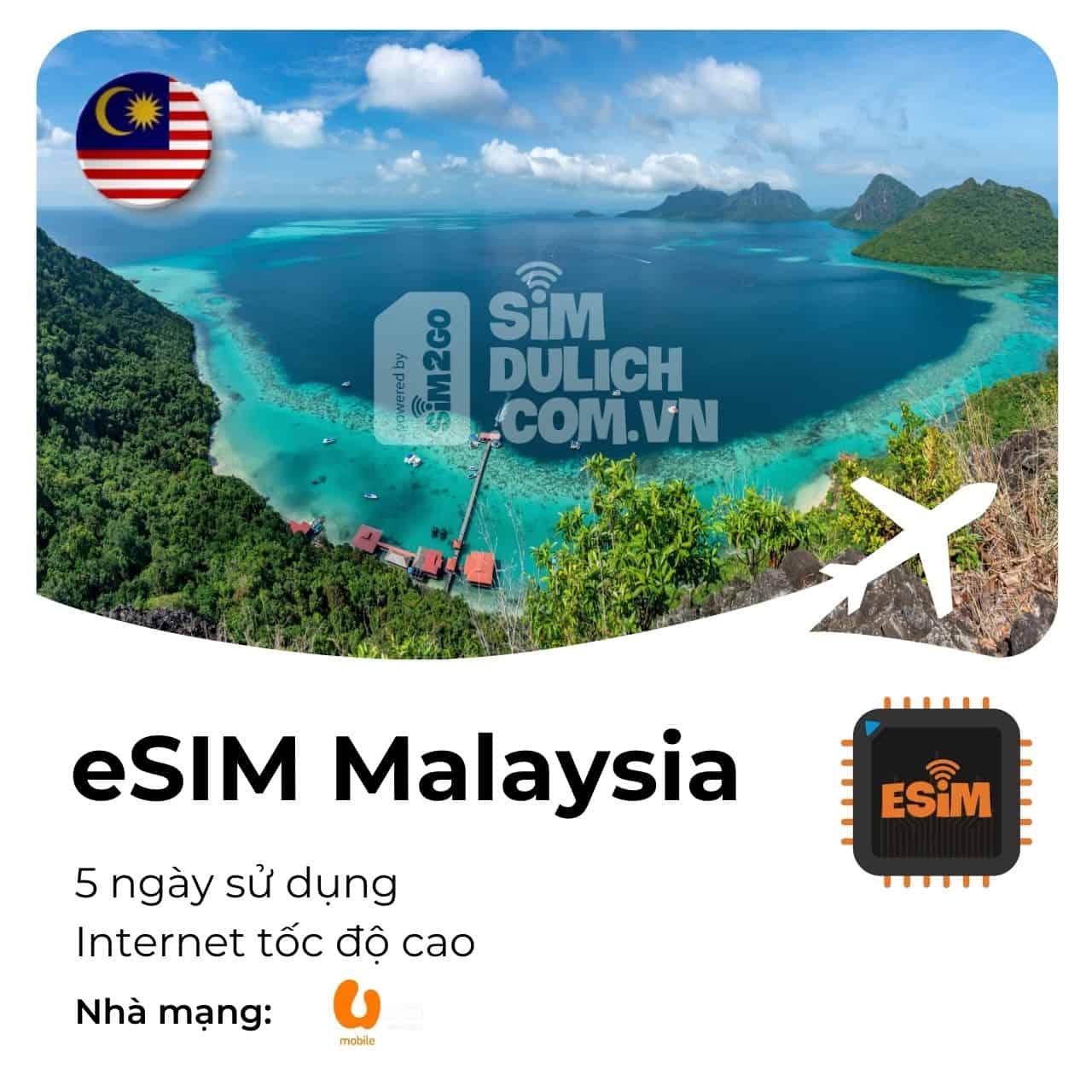 eSIM du lịch Malaysia 5 ngày 3GB – 20GB data
