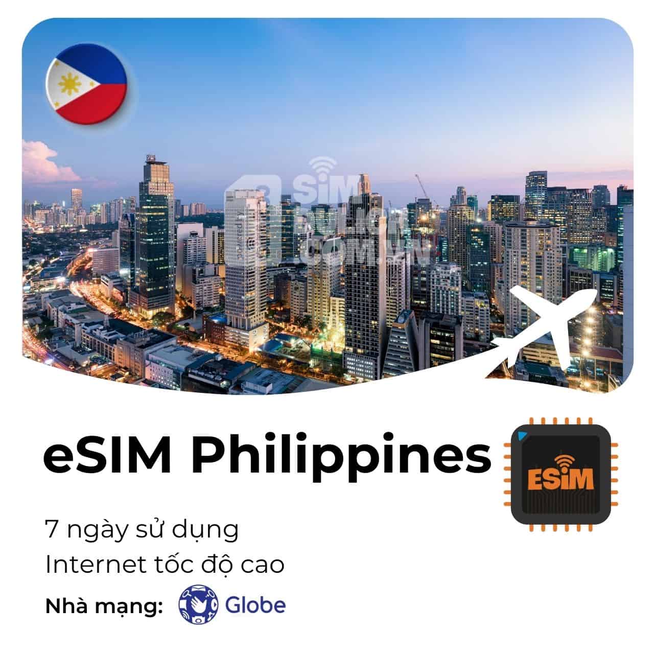 eSIM du lịch Philippines 7 ngày 5GB - 20GB Data